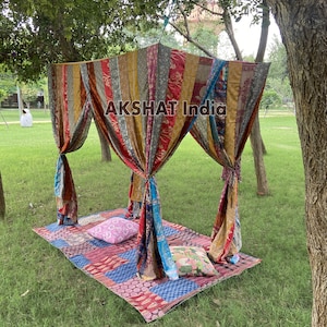 Handmade Sari Canopy,traditional Sari Canopy,sari Sheer Canopy,unique ...