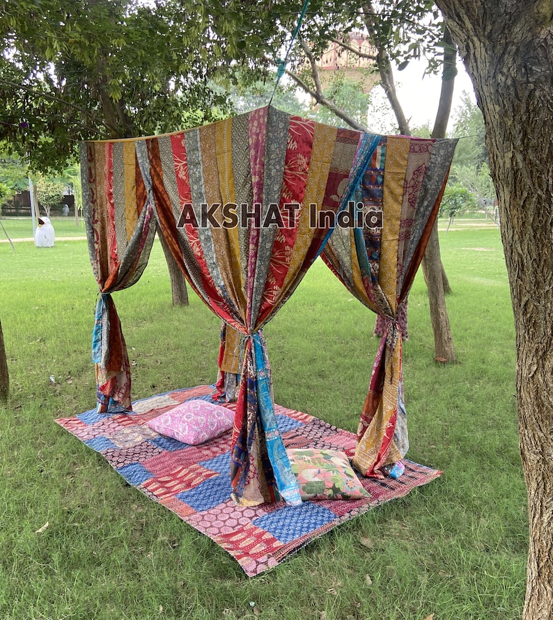 Handmade Sari Canopy,traditional Sari Canopy,sari Sheer Canopy,unique ...