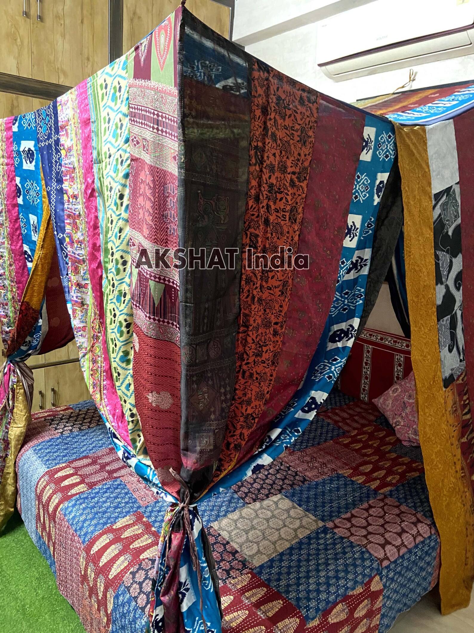 Sari Canopy,boho Sari Canopy,indian Sari Bed Canopy,bohemian Canopy ...