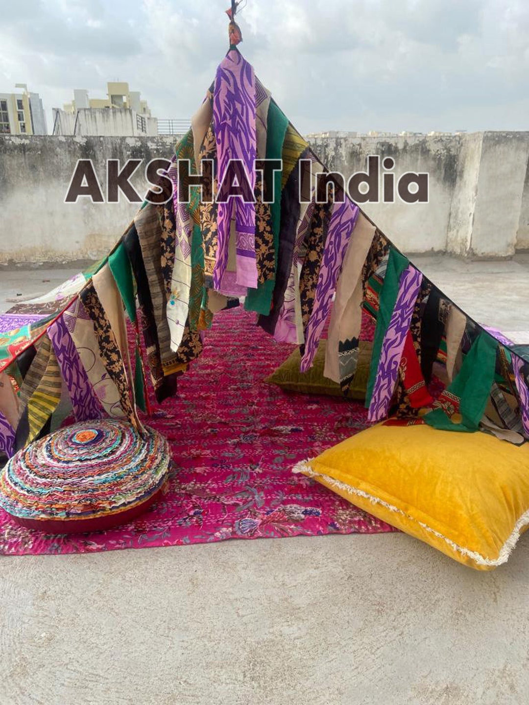 Boho Tent Teepee for Garden Wedding Multi Color Handmade Patchwork ...