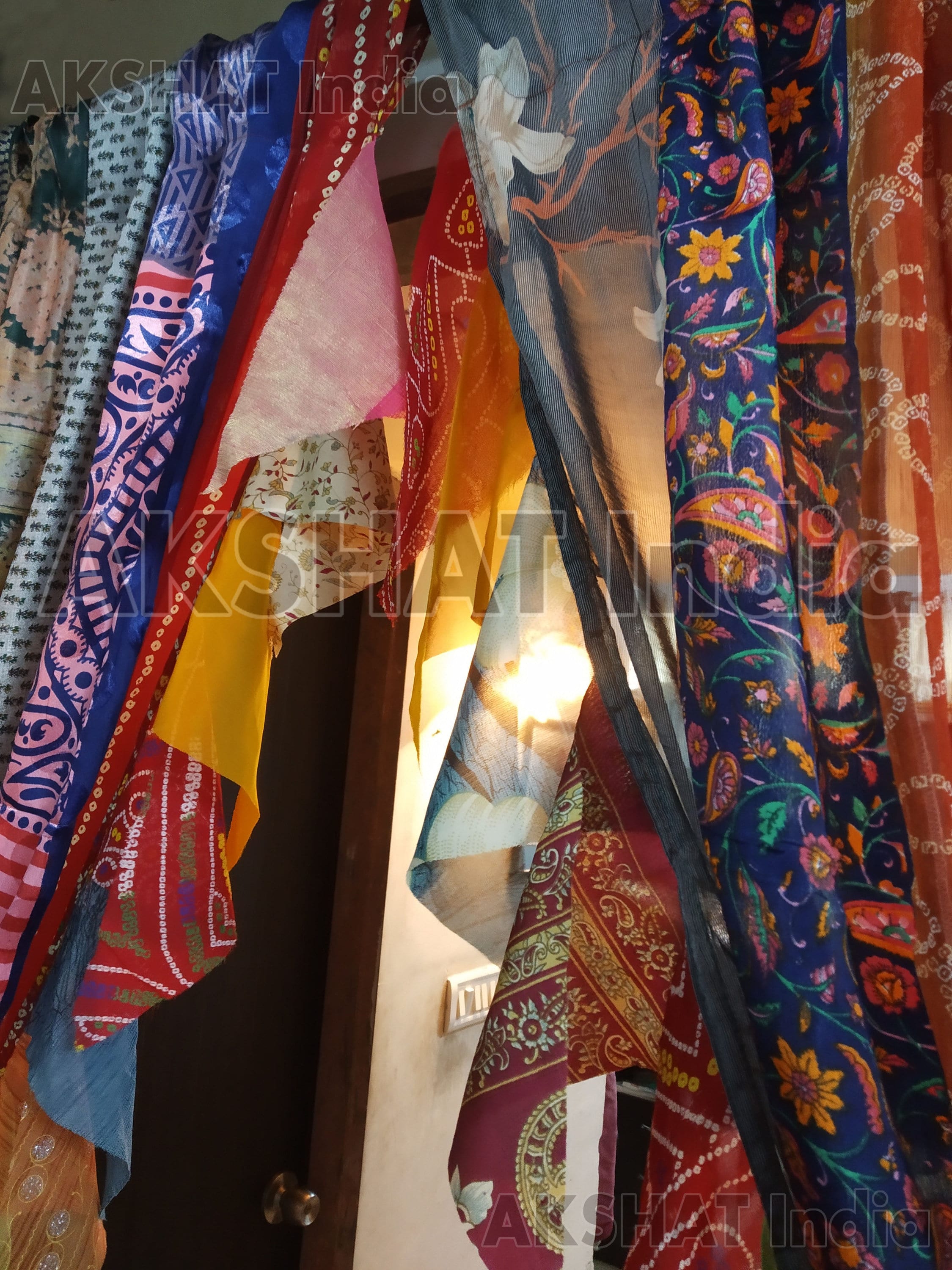 Upcycled Curtain,home Door Window Curtain,patchwork Curtain,multicolour ...