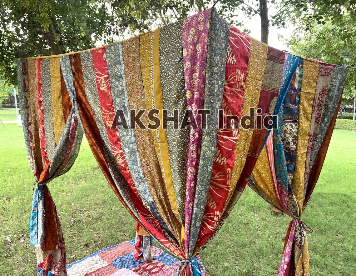 Handmade Sari Canopy,traditional Sari Canopy,sari Sheer Canopy,unique ...