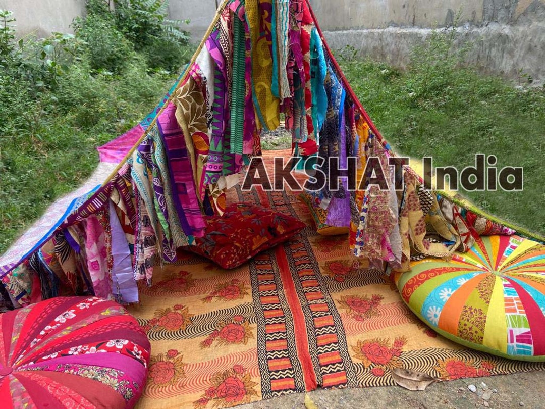 Colorful Sari Bed Canopy ,boho Sari Canopy, Indian Sari Bedcanopy ...