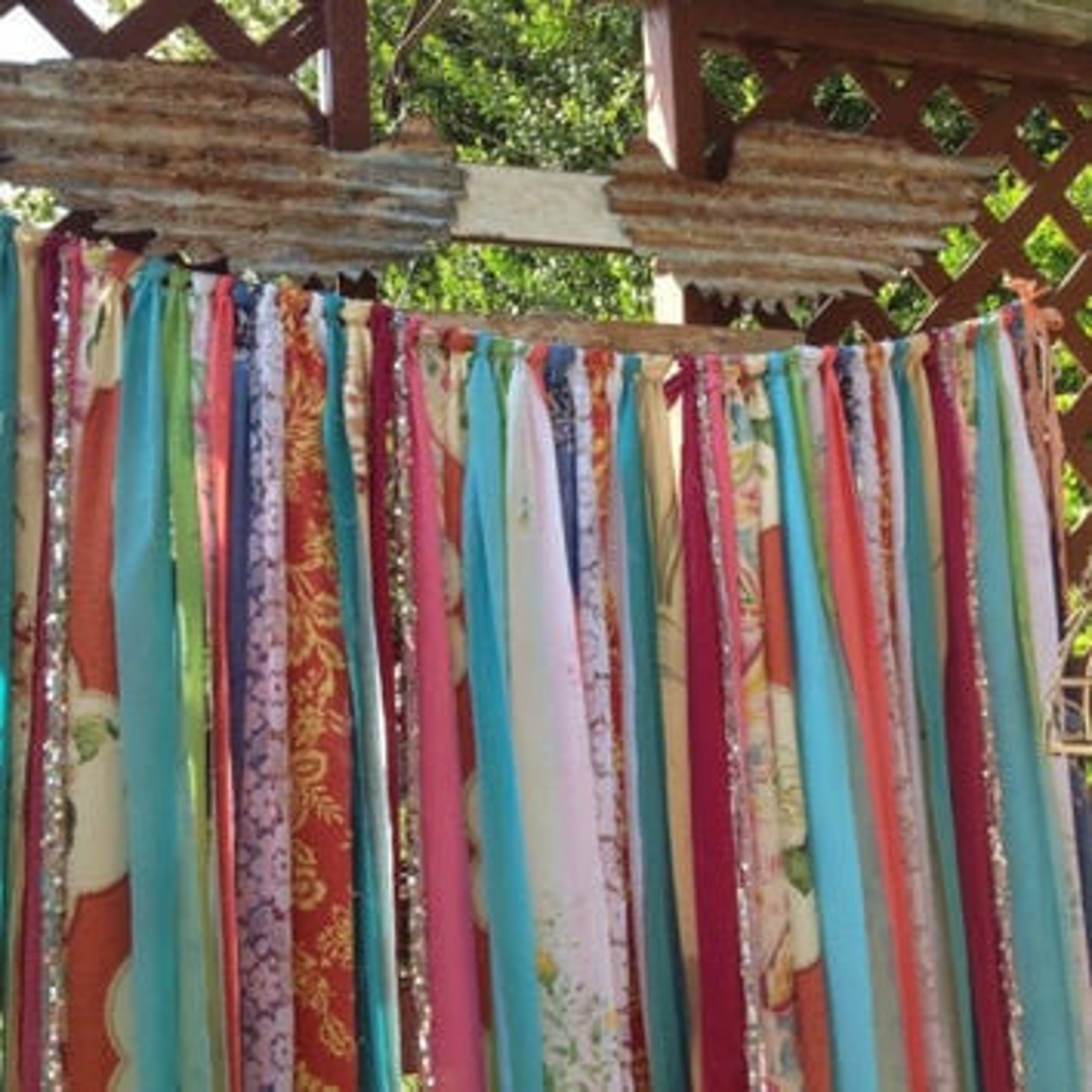 Indian Vintage Old Silk Sari Fabric Made Multi Color Silk Ribbon ...
