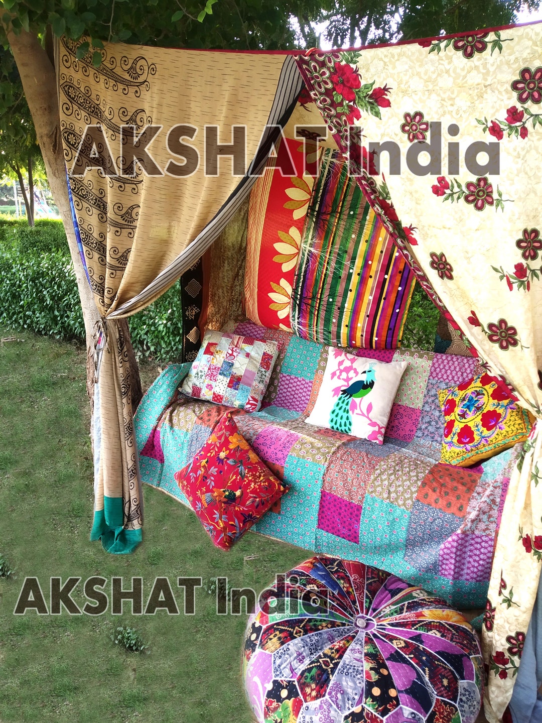 Boho Chic Sari Canopy,sari Fabric Bed Canopy,sari Canopy Wedding,sari ...