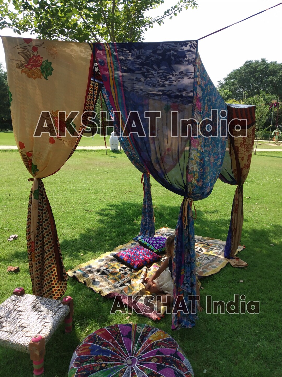 Sari Draped Bed Canopy,exquisite Sari Canopy,sari Canopy Home Décor ...