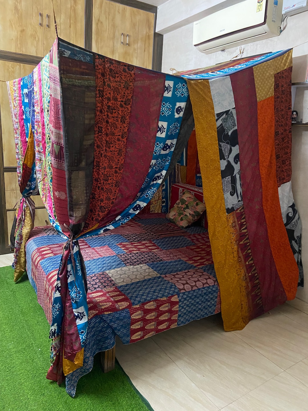 Sari Canopy,boho Sari Canopy,indian Sari Bed Canopy,bohemian Canopy ...