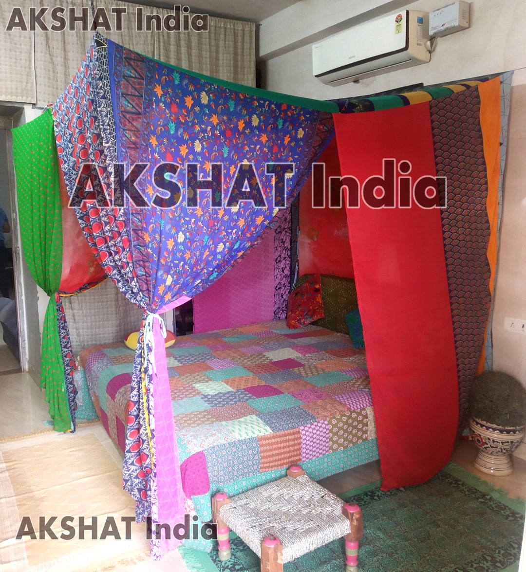 Recycled Sari Canopy, Canopy for Events,indian Sari Fabric Canopy,,sari ...