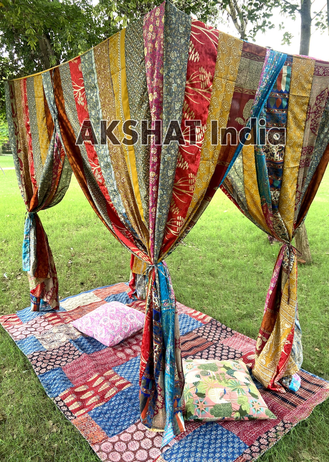 Handmade Sari Canopy,traditional Sari Canopy,sari Sheer Canopy,unique ...