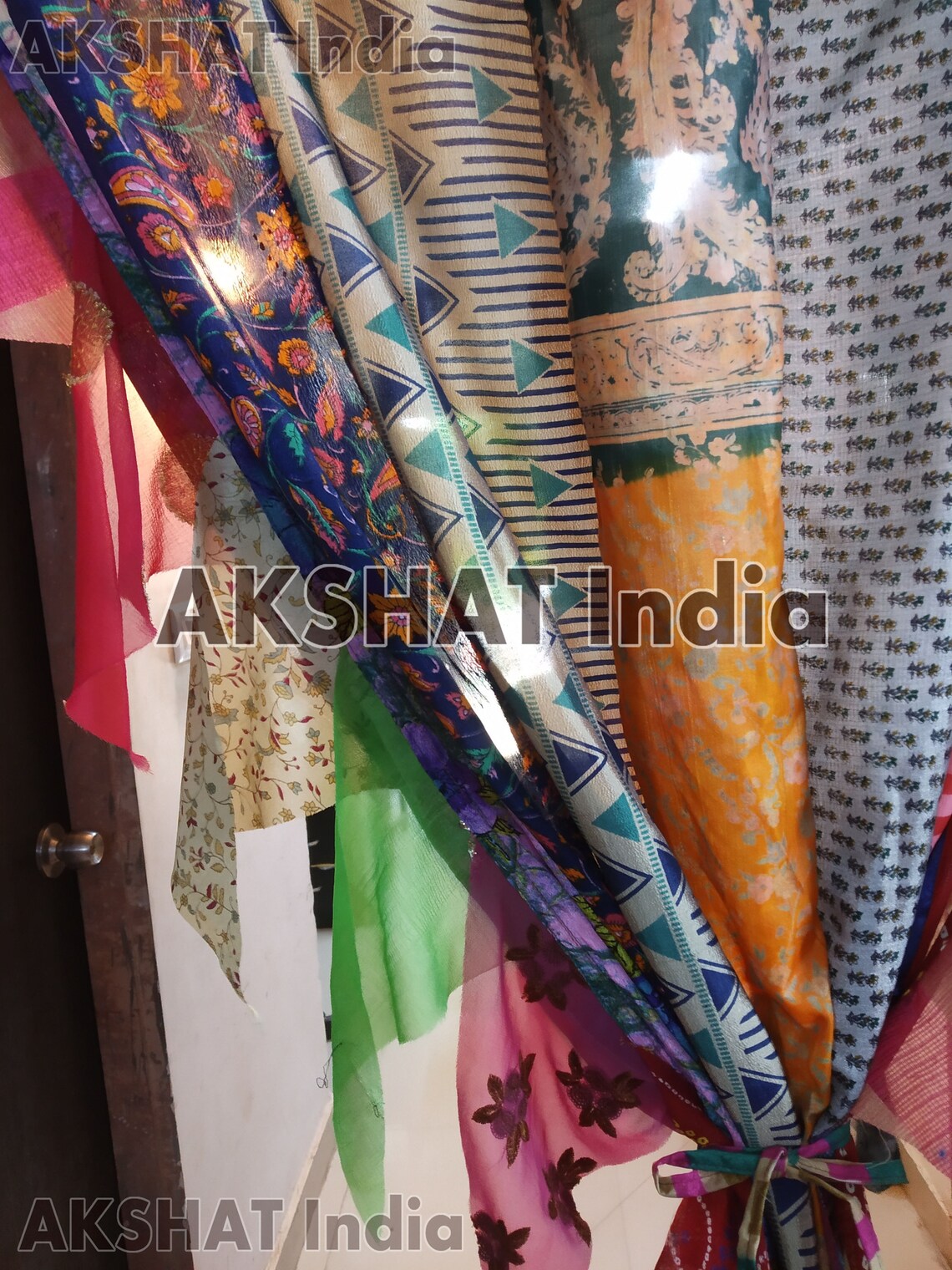 Upcycled Curtain,home Door Window Curtain,patchwork Curtain,multicolour ...