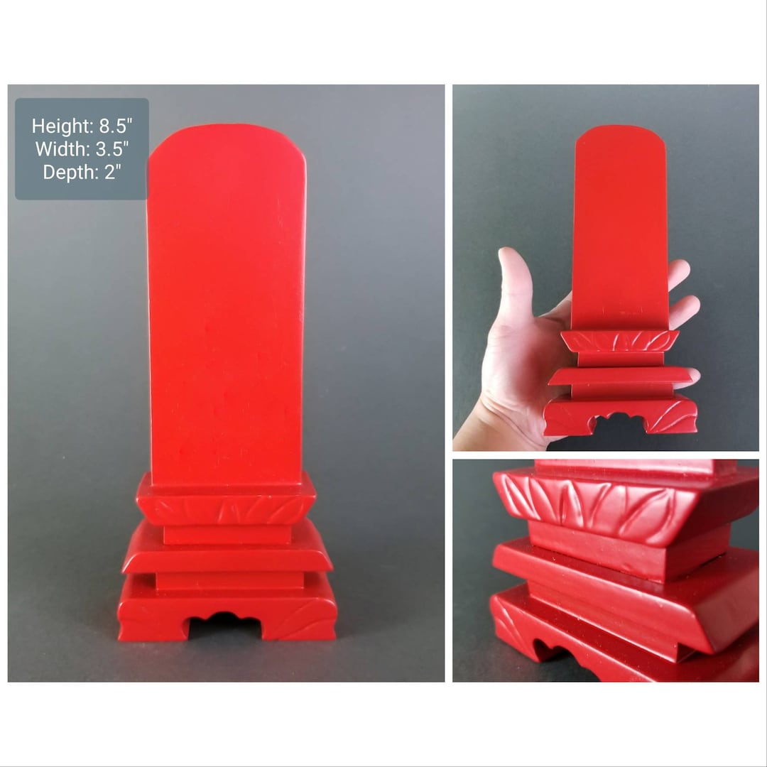 Red Memorial Ancestral Tablet Ihai. Altar Placard. Deities Gods Tablet ...