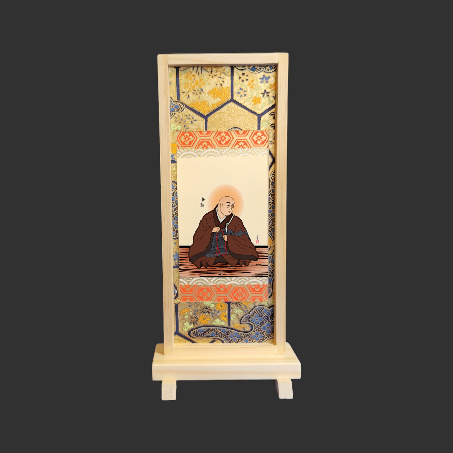 Pure Land Buddhist Tablets of Amida Nyorai With Honen and Shiran ...
