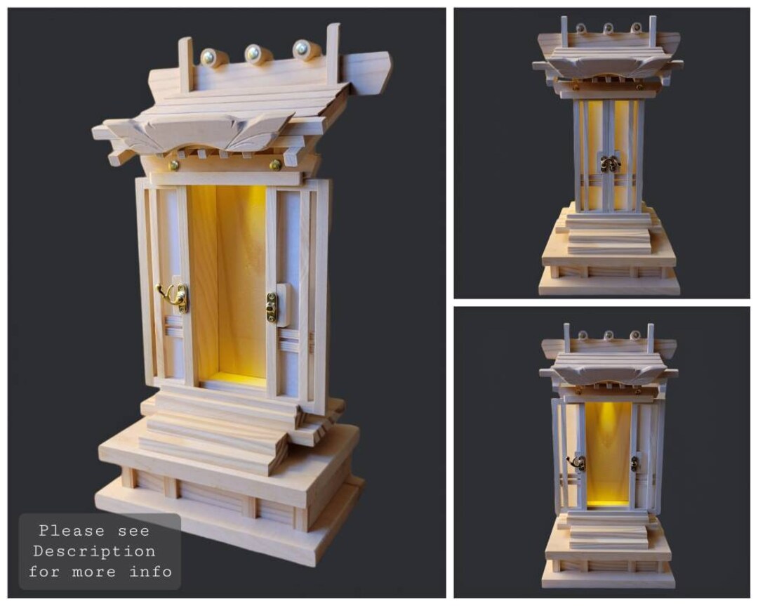 Shinto Kamidana With Shoji Doors to House Ofuda. Mini Jinja. Kami Home ...