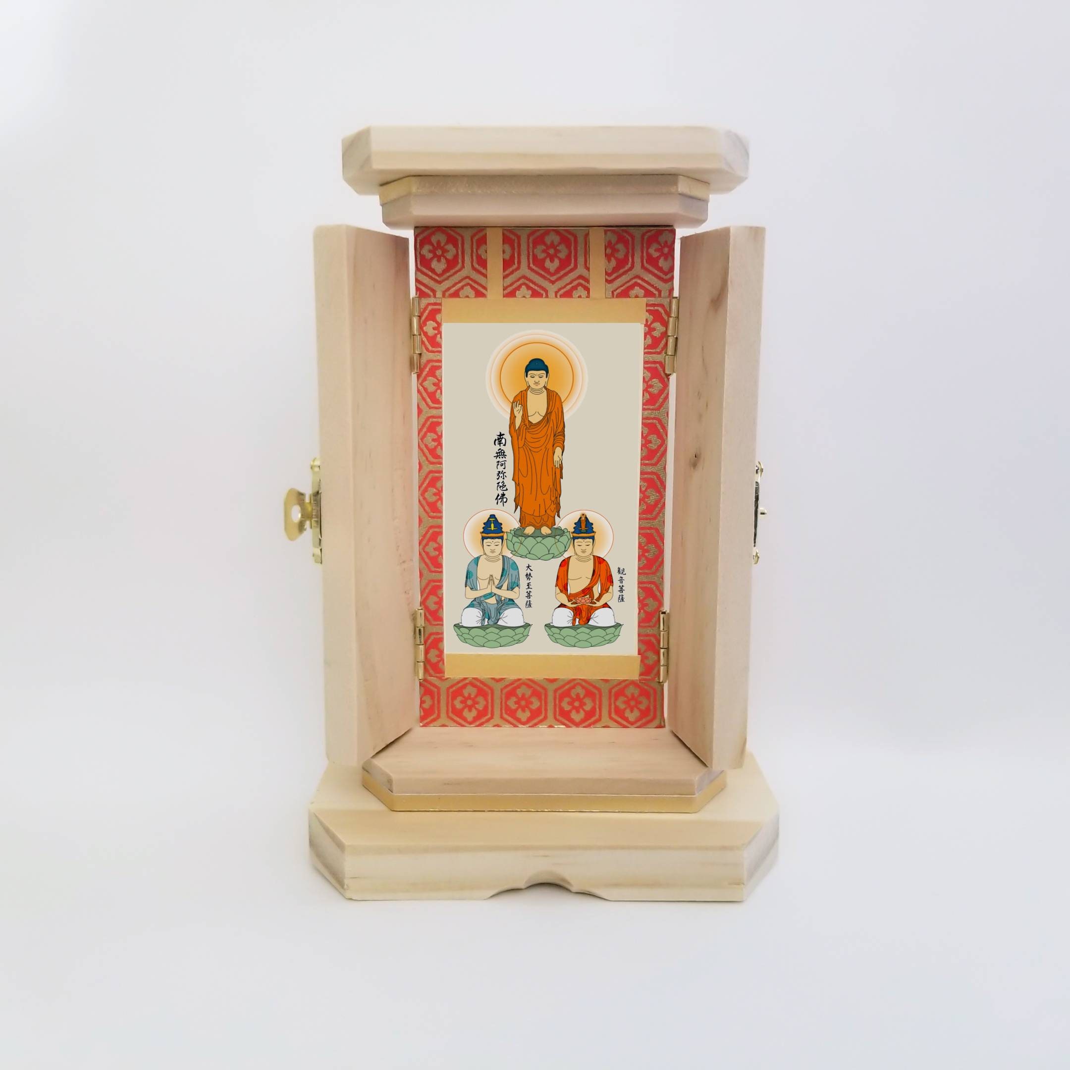 3 Mini Pure Land Buddhist Jodo Shu Butsudan Set. Amida Nyorai Trio ...