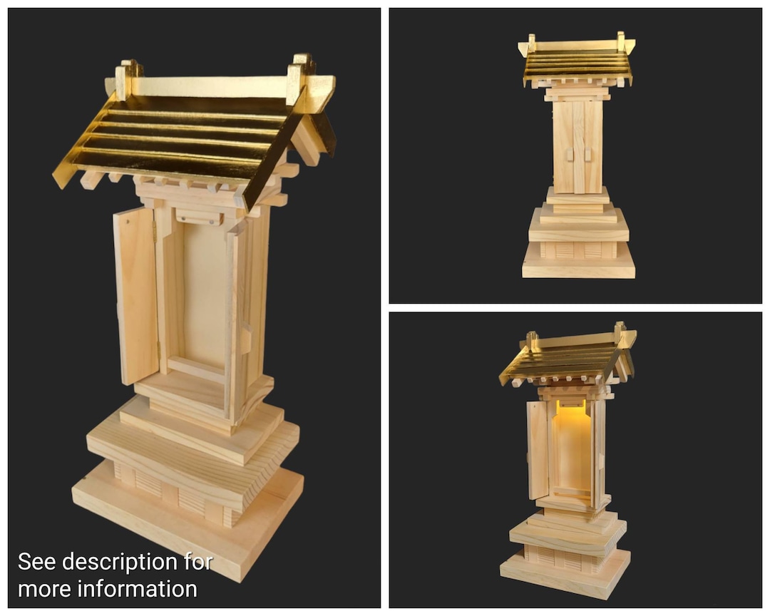 Kamidana Shrine With Gold Roof. Mini Jinja. Household Shrine. Ancestral ...