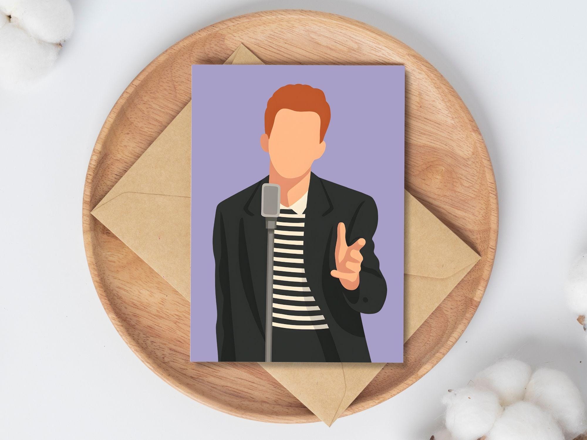 Rickroll Rick Astley Printable Funny Birthday Greeting Card for Him ...