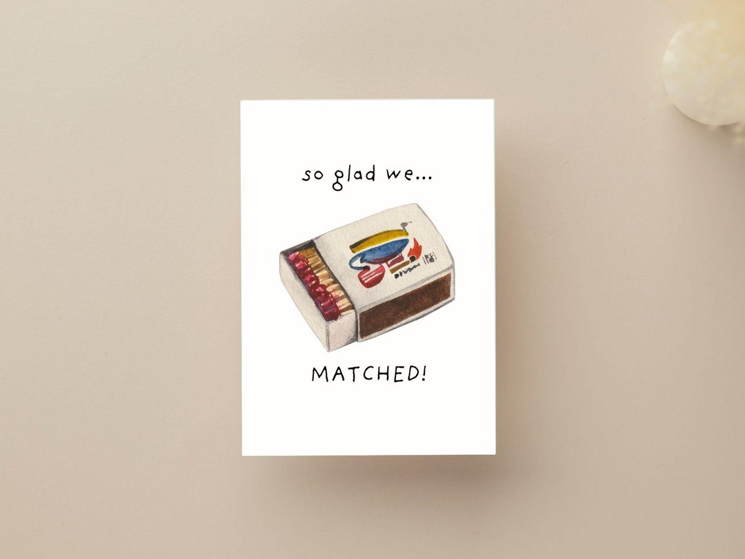 Glad We Matched Card Printable Instant Download Valentine Card Perfect ...