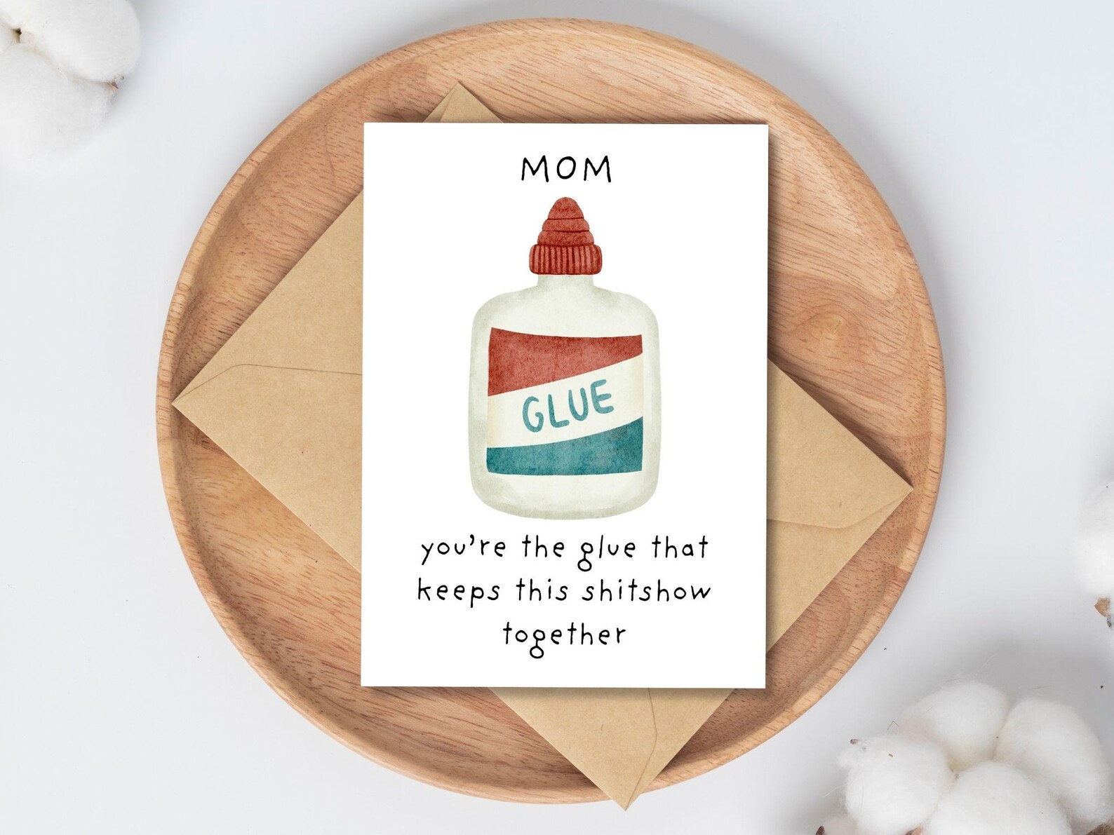 Funny Mother’s Day Card Printable Happy Mother’s Day Mom DIY Card Glue ...