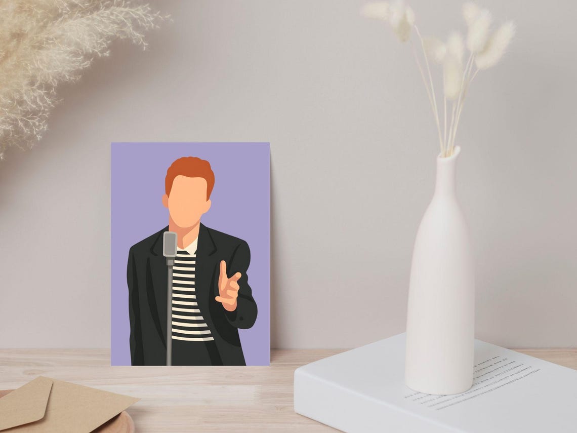 Rickroll Birthday Card: Rick Astley Funny Printable (PDF Card) - Etsy