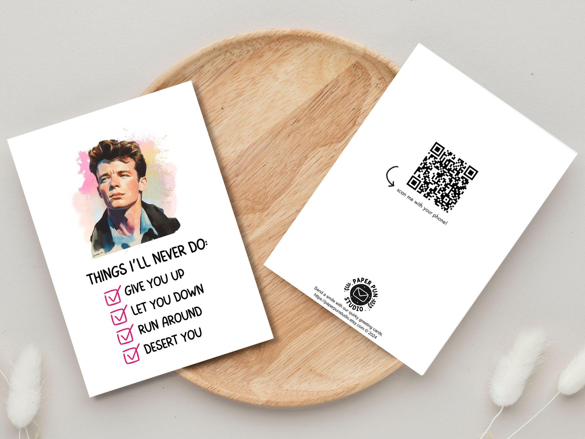 Rickroll Birthday Card: Rick Astley QR Code Surprise (digital Download) - Etsy