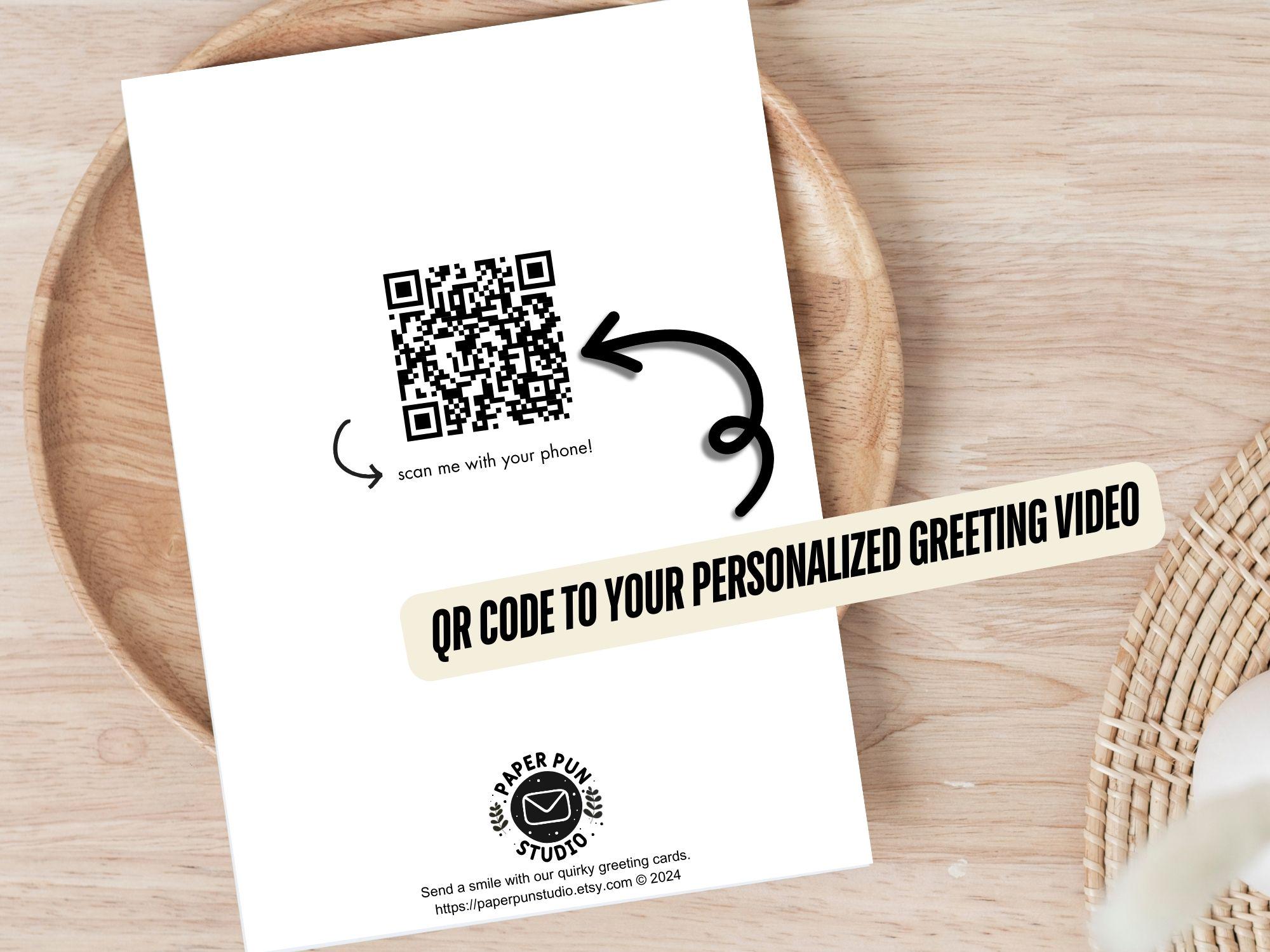 Rickroll Rick Astley Scan QR Surprise Funny Birthday Greeting Card for ...