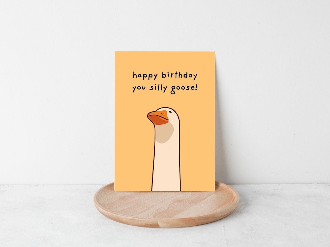 Silly Goose Birthday Card: Funny Cartoon Greeting (PDF) - Etsy