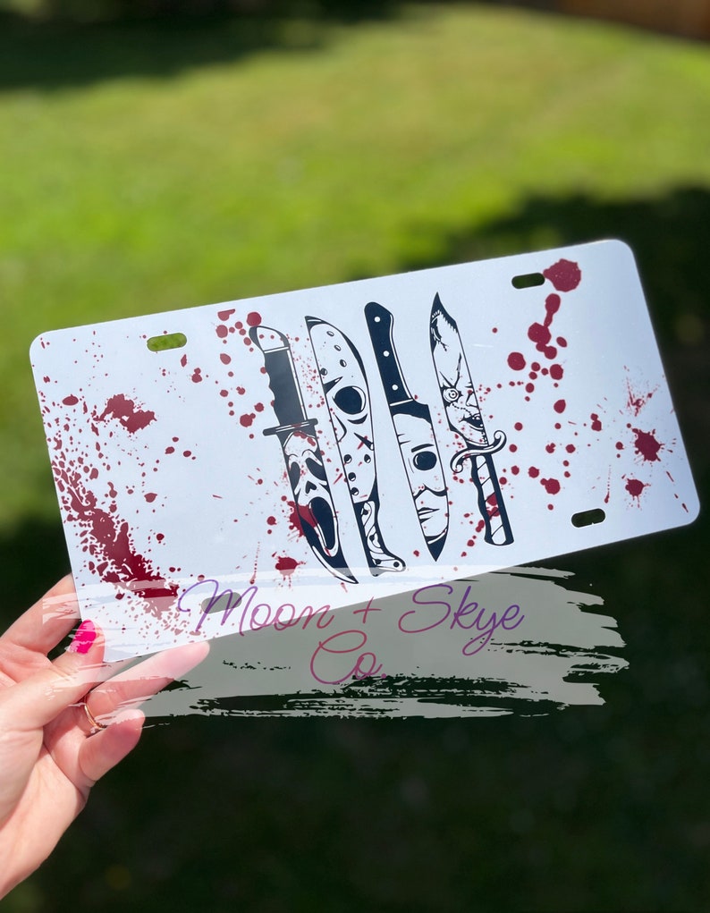 Horror License Plate Blood Splatters Movie Characters - Etsy
