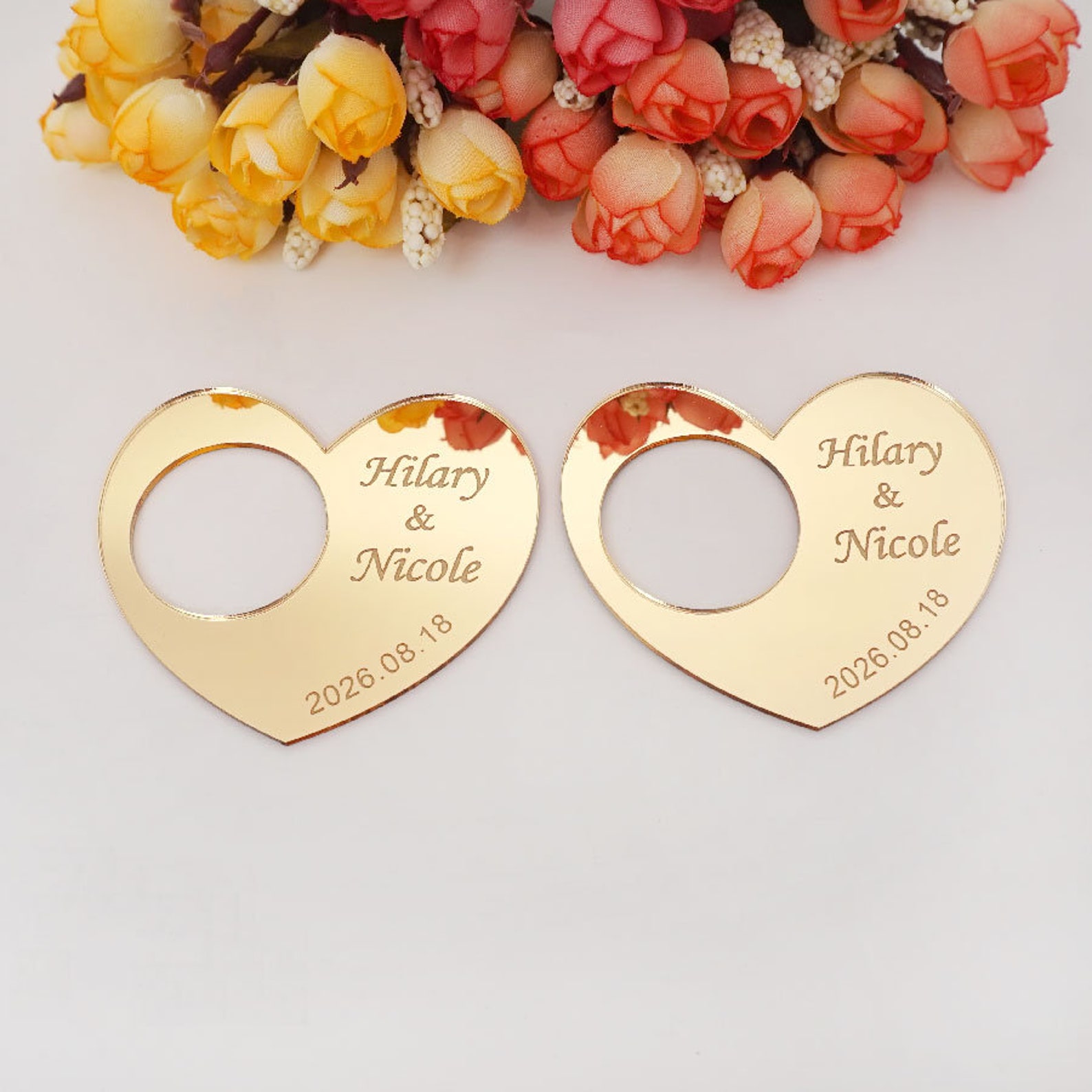 20pcs/lot Personalized Acrylic Heart Shape Custom Couple Name - Etsy