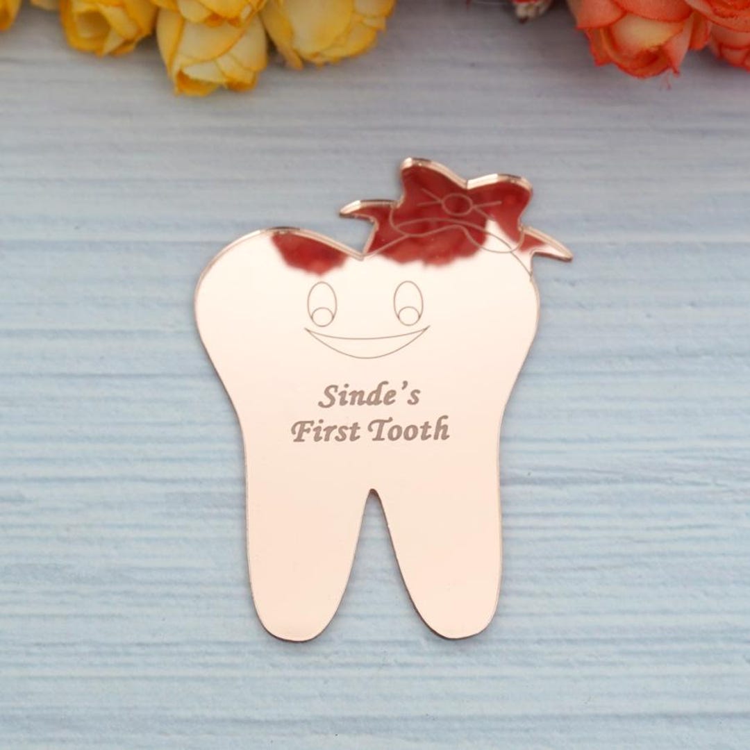 Personalized Acrylic Tooth Favor Tags: Baby First Tooth Party, Set of ...