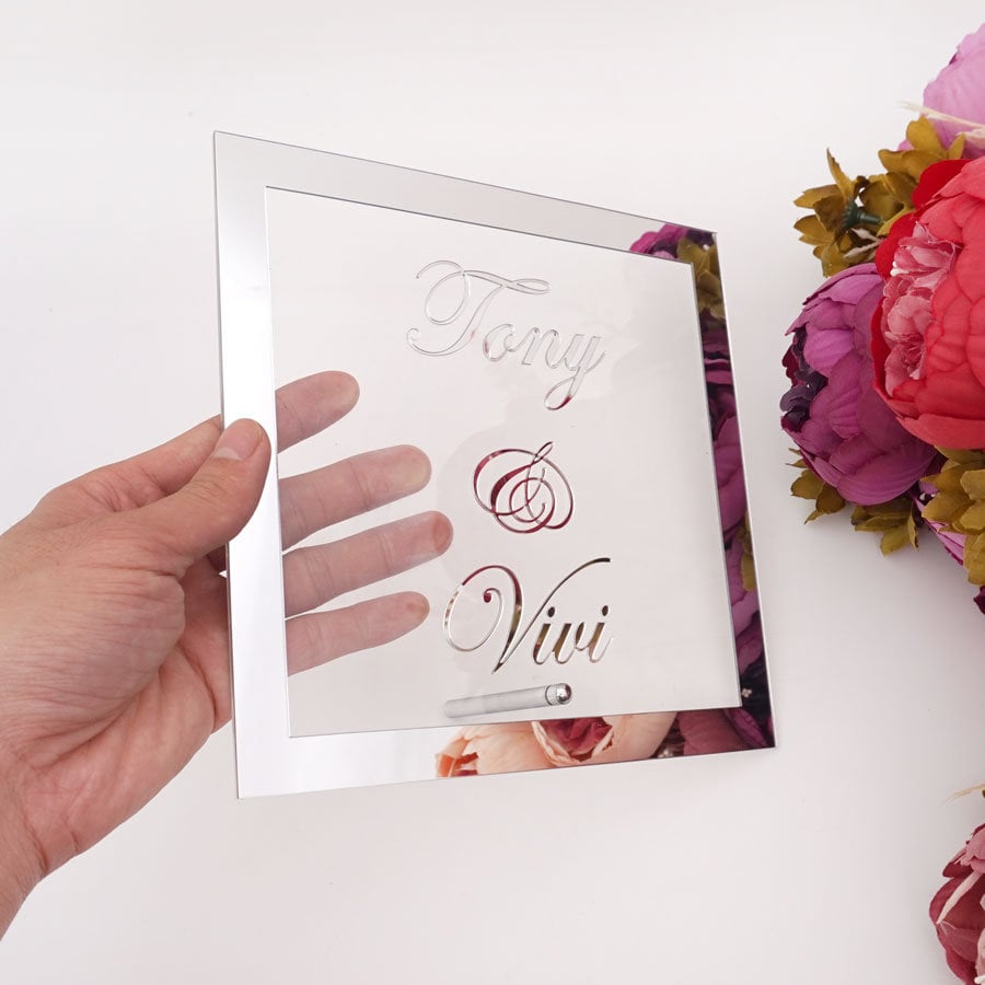 Custom Wedding Bride Name Mirror Frame Acrylic Mirrored | Etsy