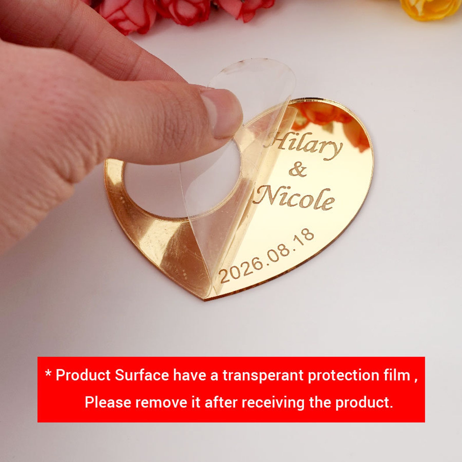 20pcs/Lot Personalized Acrylic Heart Shape Custom Couple Name | Etsy