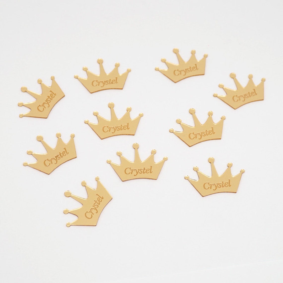 30pcs Small Crown Engrave Name Custom Acrylic Mirror Sticker - Etsy