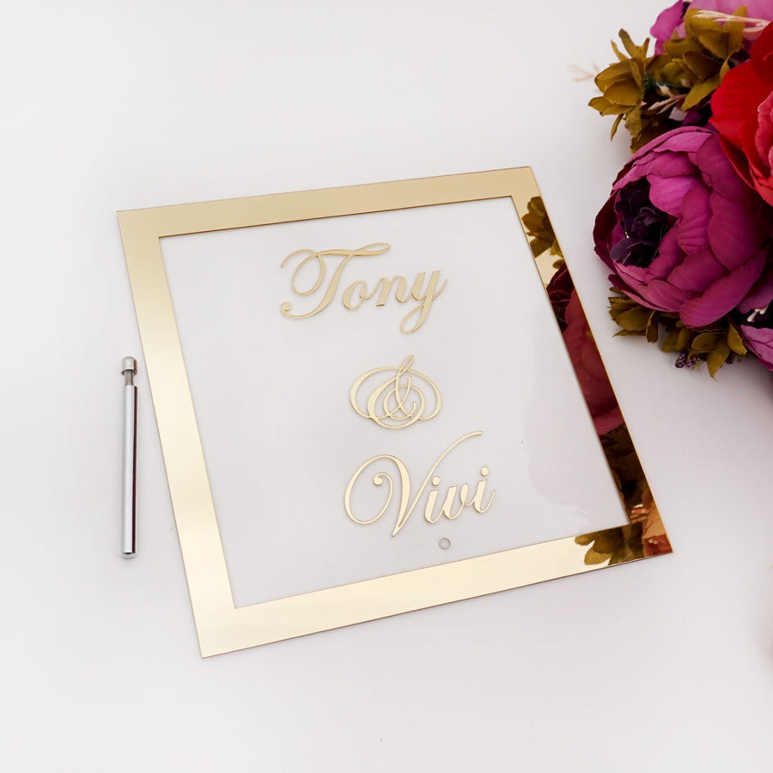 Custom Wedding Bride Name Mirror Frame Acrylic Mirrored - Etsy