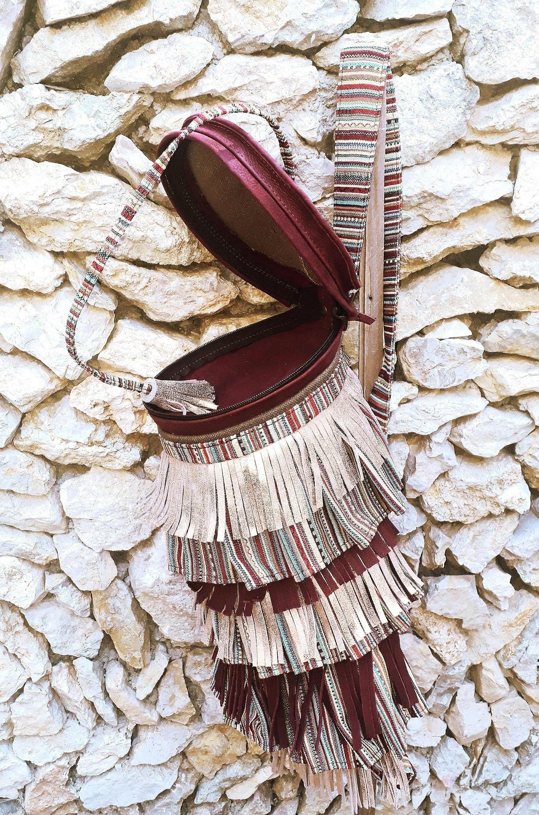 Tube Backpack With Ruffles in Plum Color - Etsy