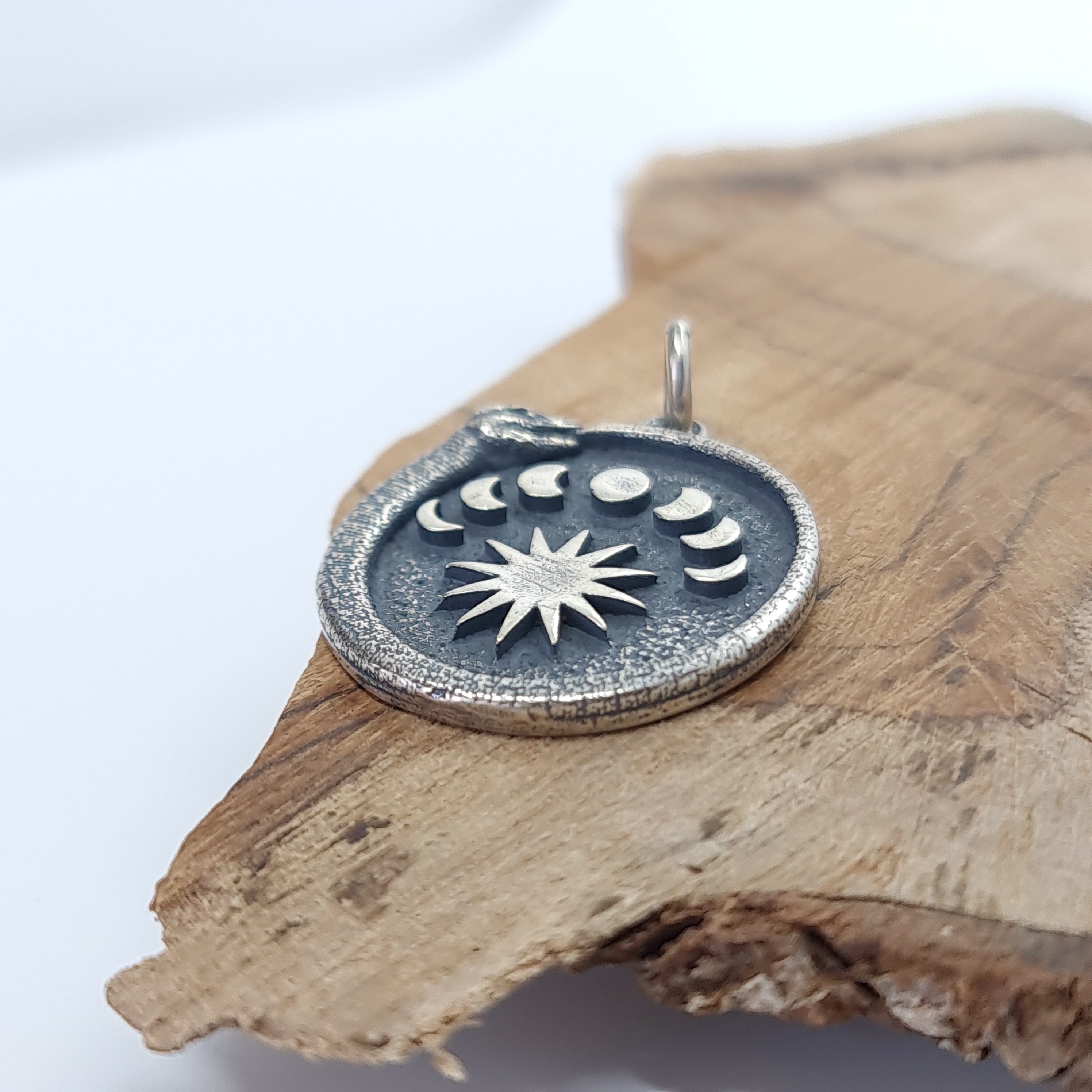 Silver Ouroboros Talisman Necklace | Unisex Mystical Amulet With Snake ...