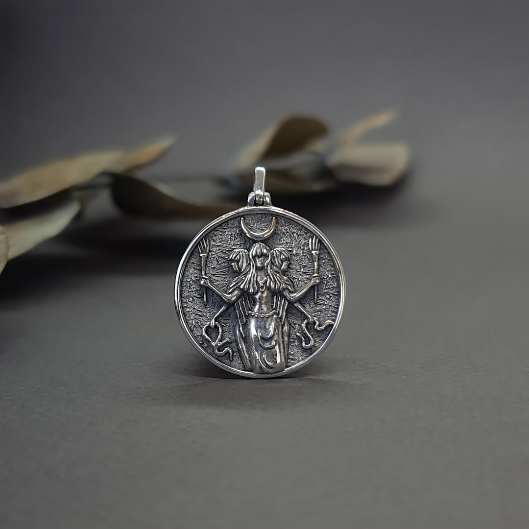 Silver Hecate Necklace | Greek Myth Goddess Hekate Pendant, Queen of ...