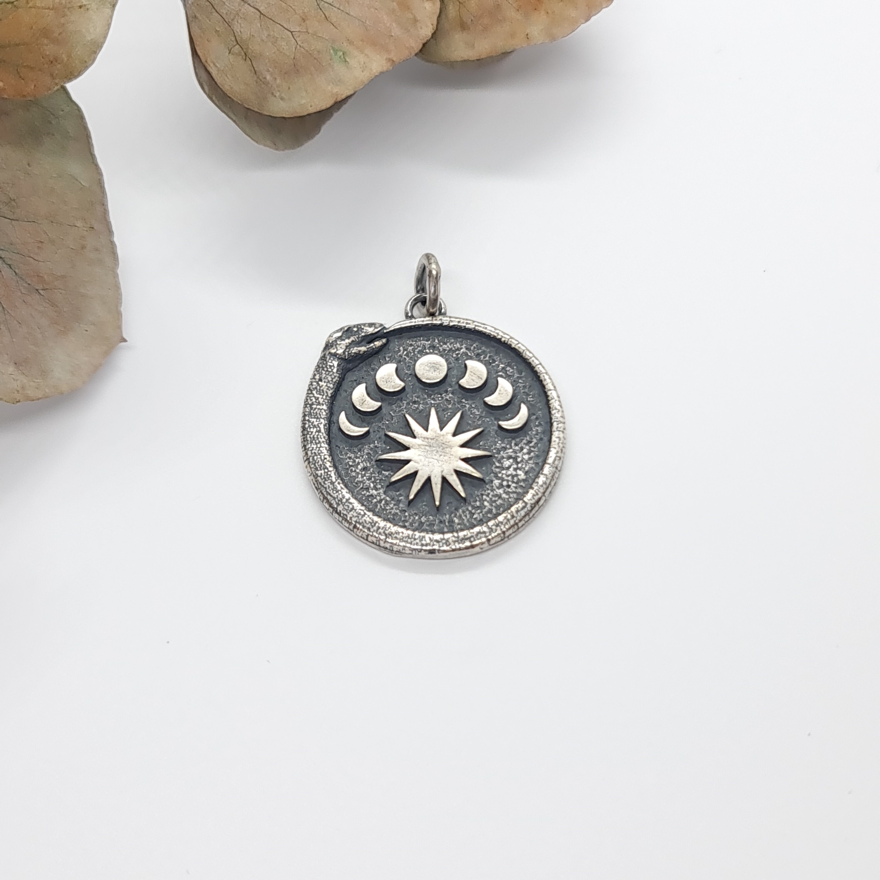 Silver Ouroboros Talisman Necklace | Unisex Mystical Amulet With Snake ...