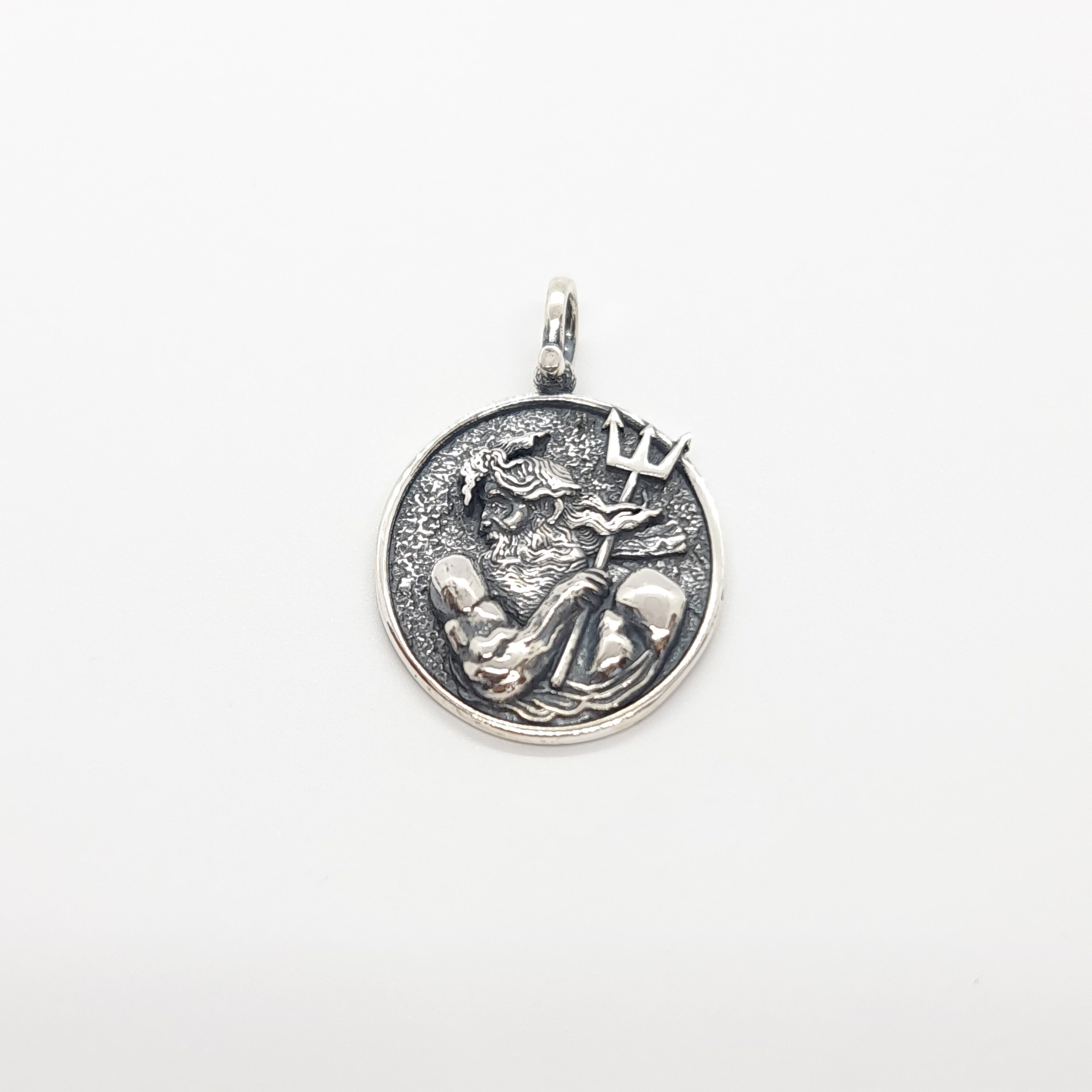 Silver Poseidon Necklace | Greek Myth God Poseidon Pendant, Greek ...