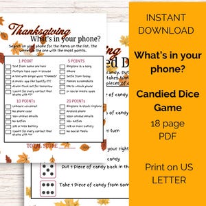 Thanksgiving Printable Games Selfie Scavenger Hunt Party Games 12 Game ...