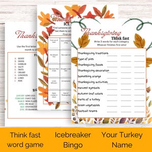 Thanksgiving Printable Games Selfie Scavenger Hunt Party Games 12 Game ...