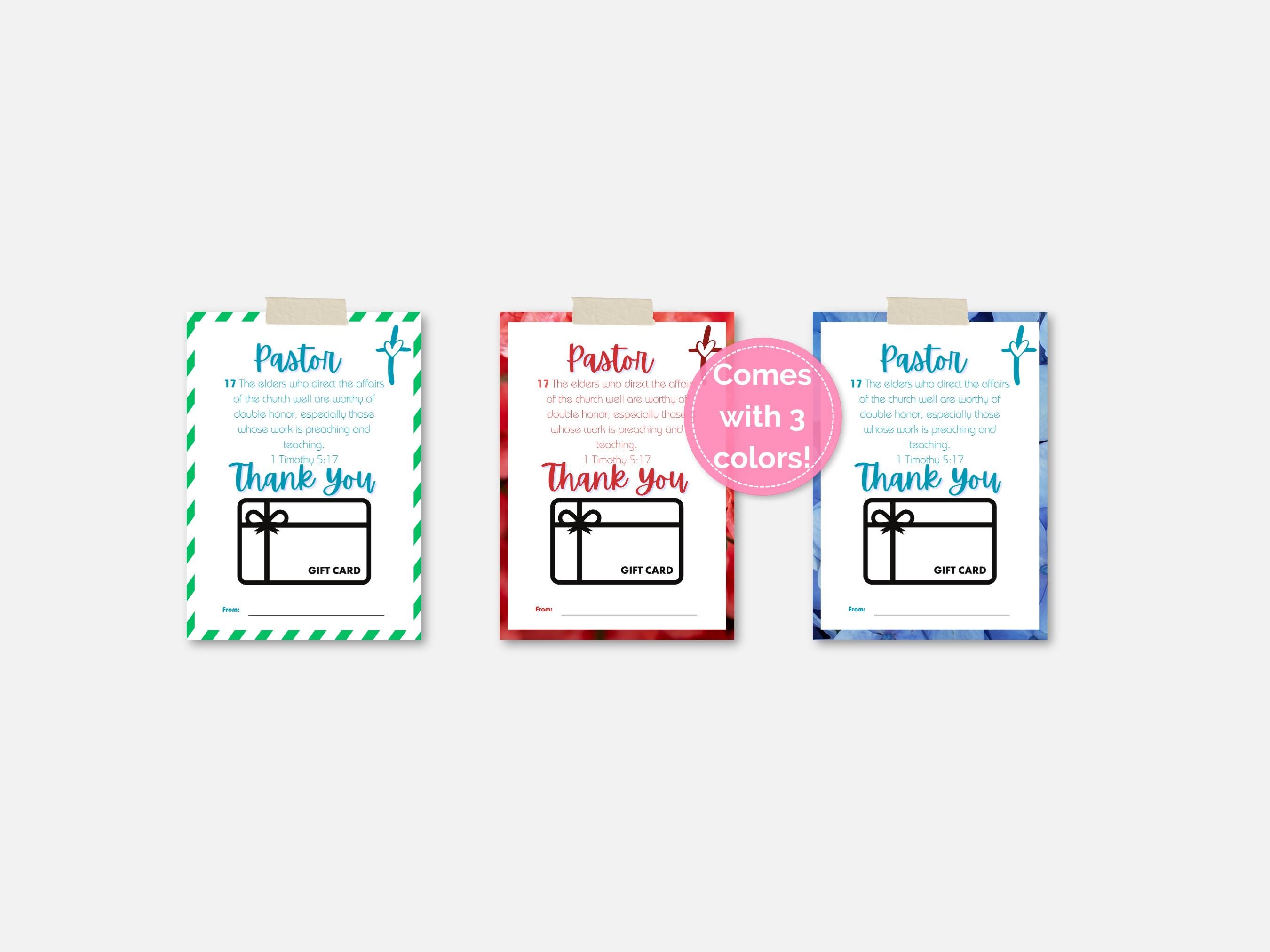 Pastor Appreciation Gift Card Holder: Bible Verse Printable (PDF) - Etsy