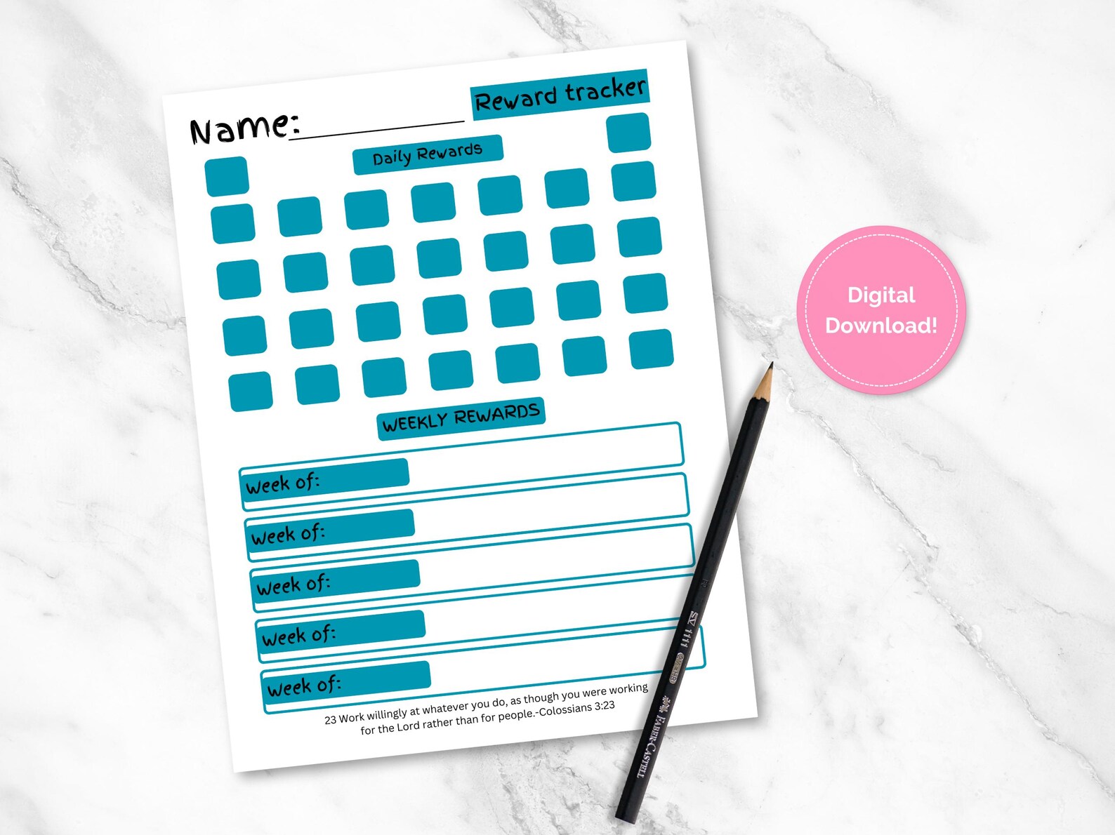 Complete Chore Chart System for Kids Daily and Weekly Chores and ...