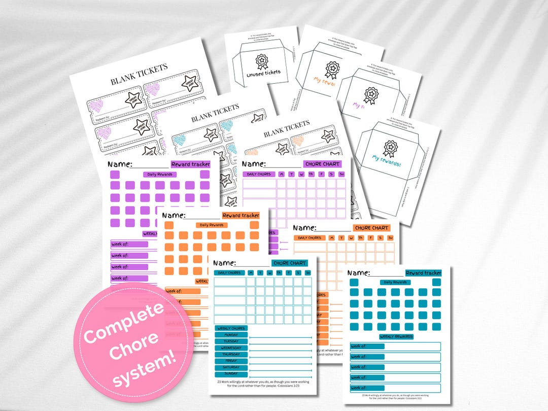 Complete Chore Chart System for Kids: Daily and Weekly Chores and ...
