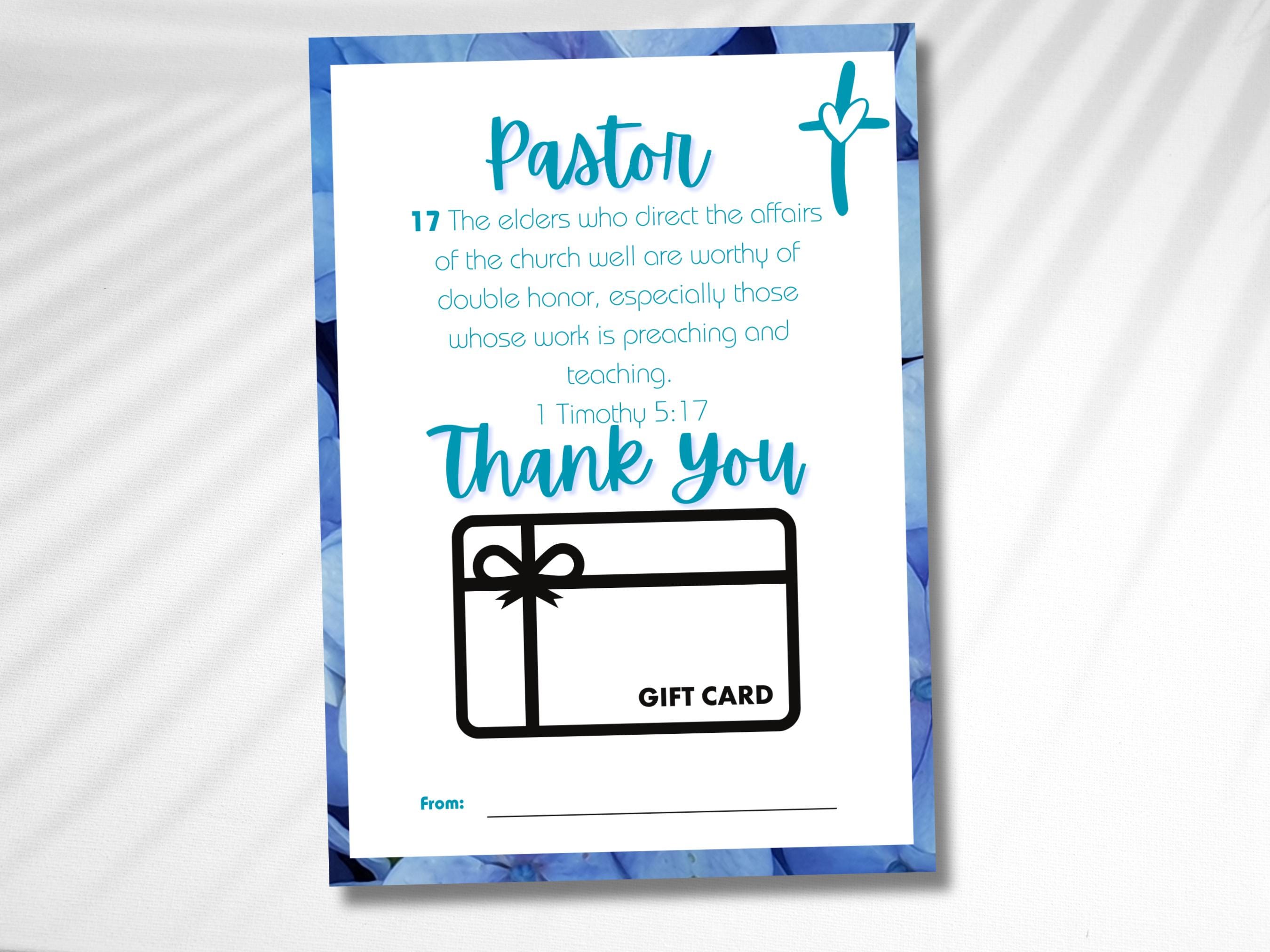 Pastor Appreciation Gift Card Holder: Bible Verse Printable (PDF) - Etsy