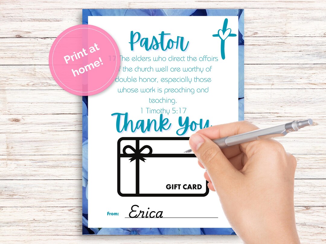 Pastor Appreciation Gift Card Holder: Bible Verse Printable (PDF) - Etsy