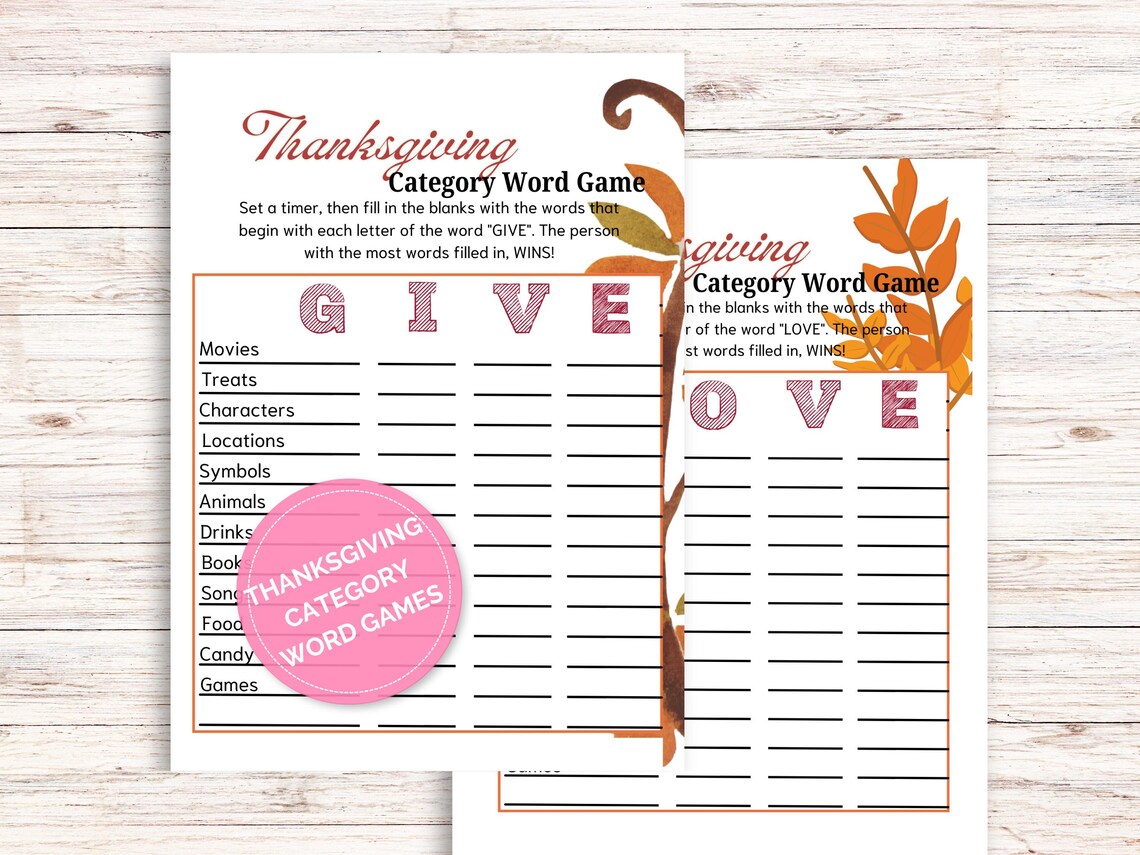 Thanksgiving Printable Games Selfie Scavenger Hunt Party Games 12 Game ...