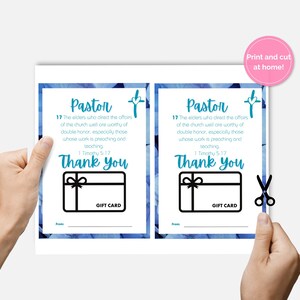 Pastor Appreciation Gift Card Holder: Bible Verse Printable (PDF) - Etsy