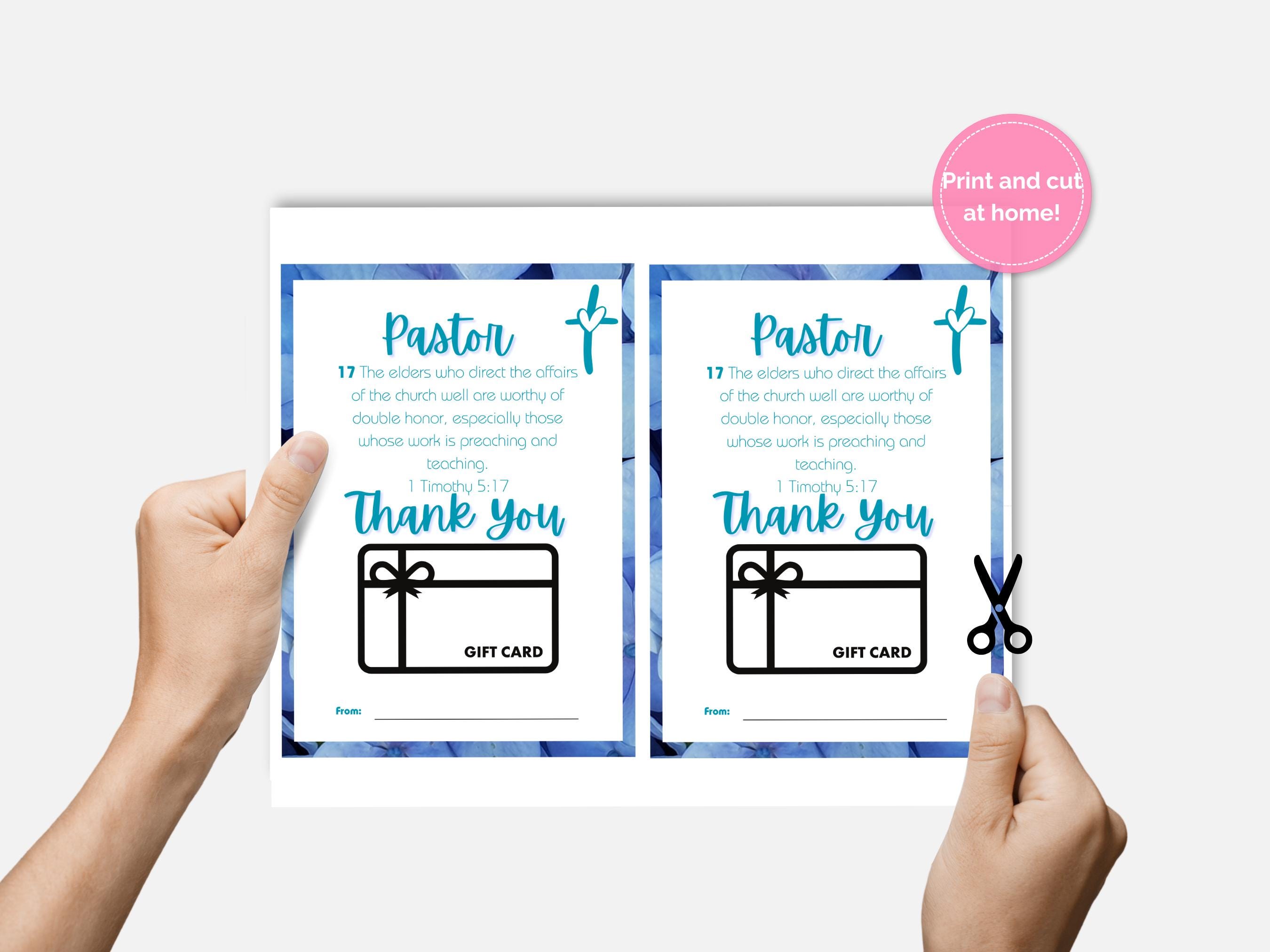Pastor Appreciation Gift Card Holder: Bible Verse Printable (PDF) - Etsy