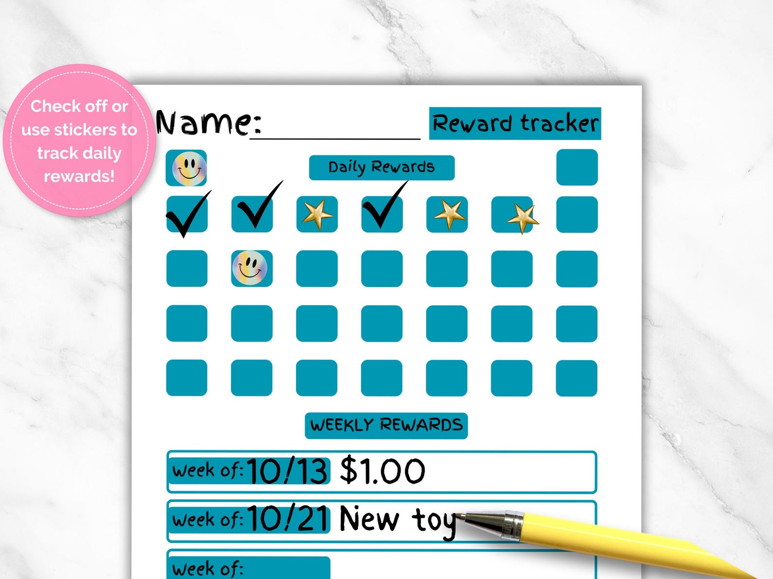 Complete Chore Chart System for Kids Daily and Weekly Chores and ...