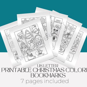 Printable Christmas Coloring Bookmarks: DIY Holiday Activity (PDF) - Etsy